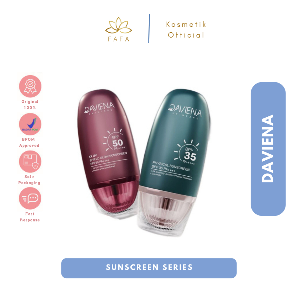 Jual DAVIENA SKINCARE SPF50 PA++++ 5x UV Sheild Glow & SPF35 PA ...