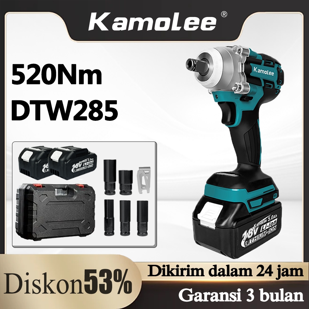 Jual Kamolee DTW285 520Nm Impact Wrench 1/2 Inch Brushless Cordless Kunci Impact /Kunci Pas ...