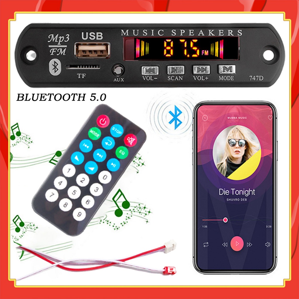 Jual Modul Mp3 Bluetooth Kit Remote Usb Bluetooth 5.0/ KIT MODUL MP3 BT ...
