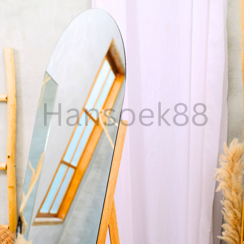 Jual STANDING MIRROR FULL BODY OVAL SETENGAH LINGKARAN TANPA BINGKAI ...