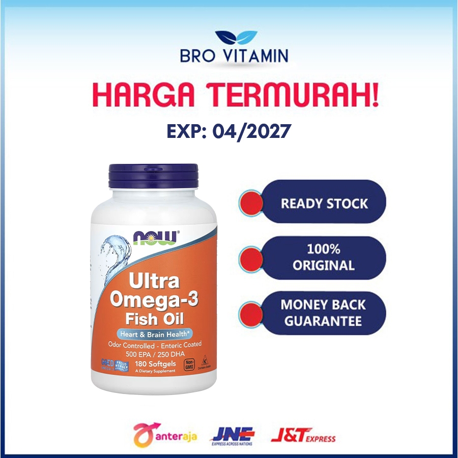 Jual Now Foods Ultra Omega-3 500 EPA / 250 DHA 180 Sgels | minyak ikan ...