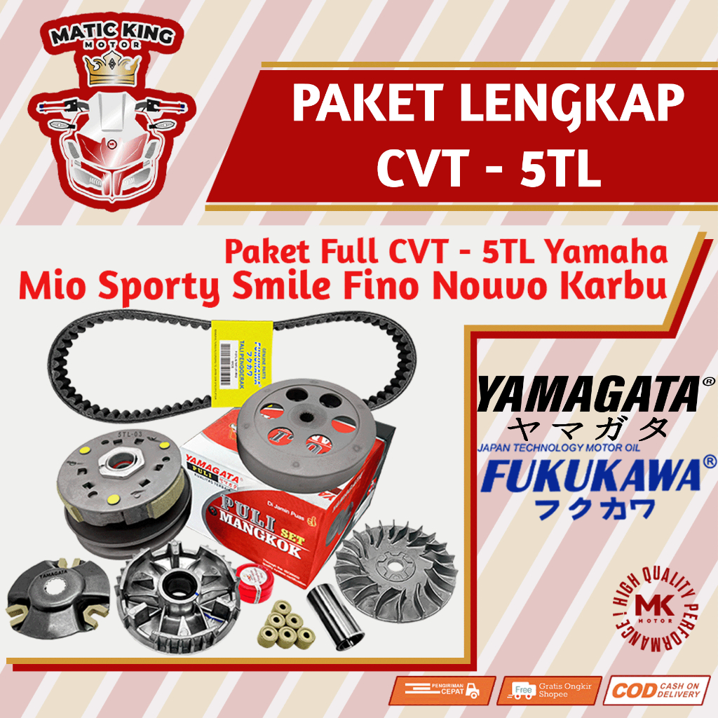 Jual Paket Full Upgrade CVT Yamaha Mio Smile Sporty Fino Nouvo Soul ...