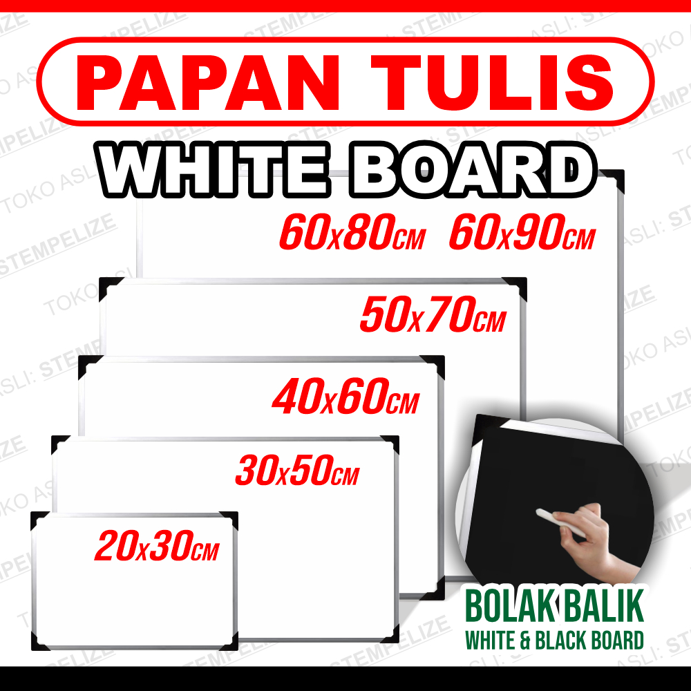 Jual Papan Tulis White Board / Whiteboard Putih Ukuran Besar Kecil ...