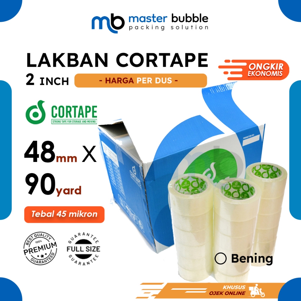 Jual Lakban Selotip Bening 2inch / 48mm x 90yard Cortape Harga Perdus ...
