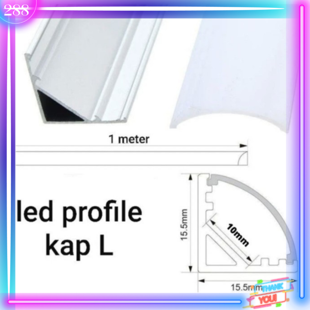 Jual LED Profile Cover Casing Housing LED Strip Rigid Aluminium 1 Meter ...