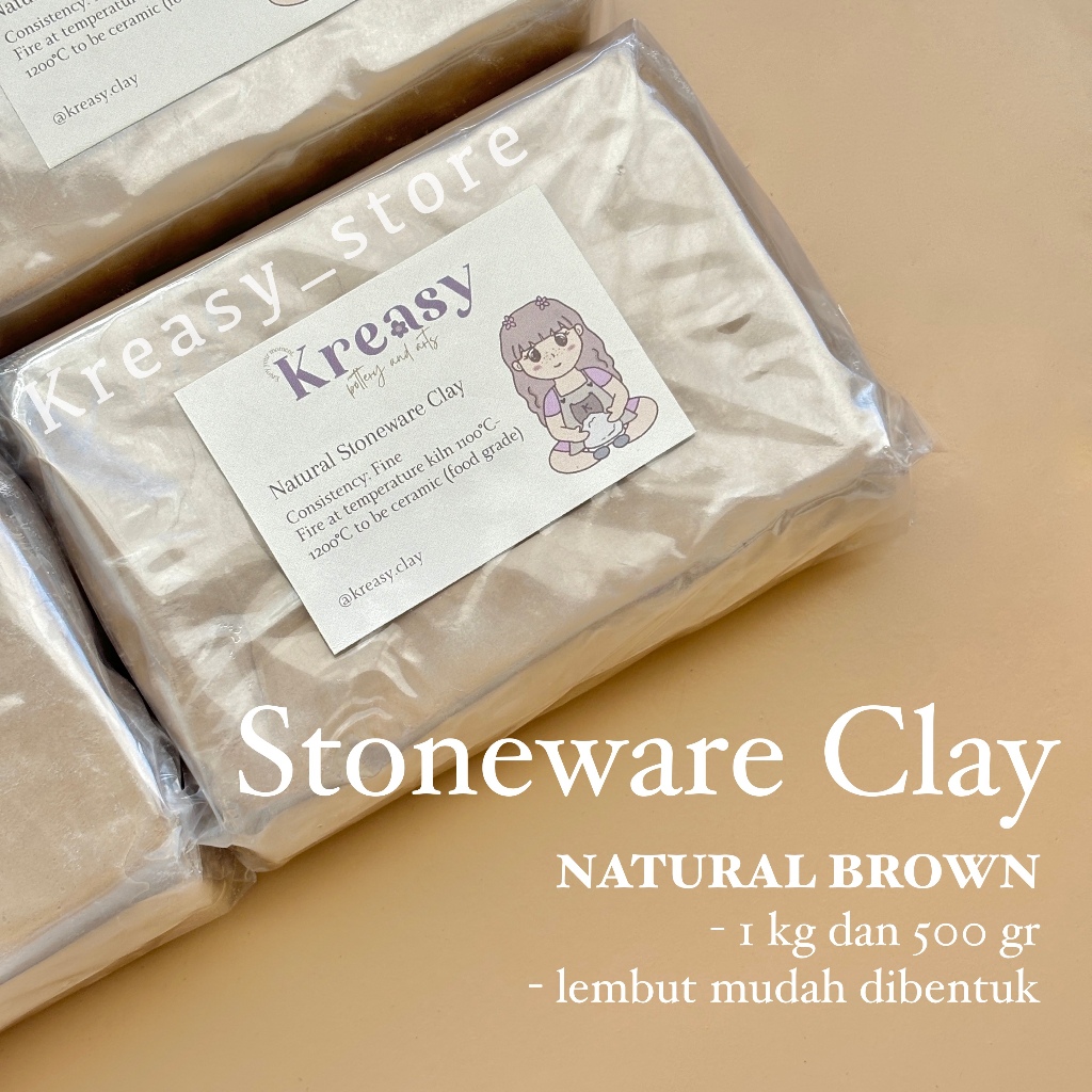 Jual Stoneware Clay Natural Brown - Natural Fine Stoneware Clay ...