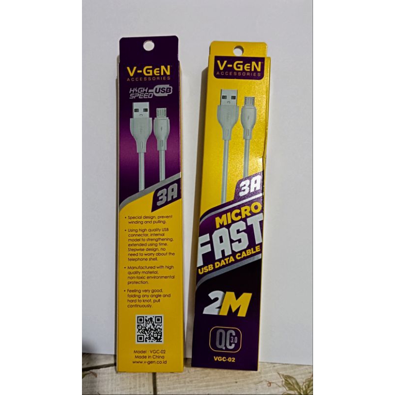 Jual KABEL DATA V-GEN MICRO VGC-02, TYPE-C VGC-04, 2M/2 METER VGEN ...