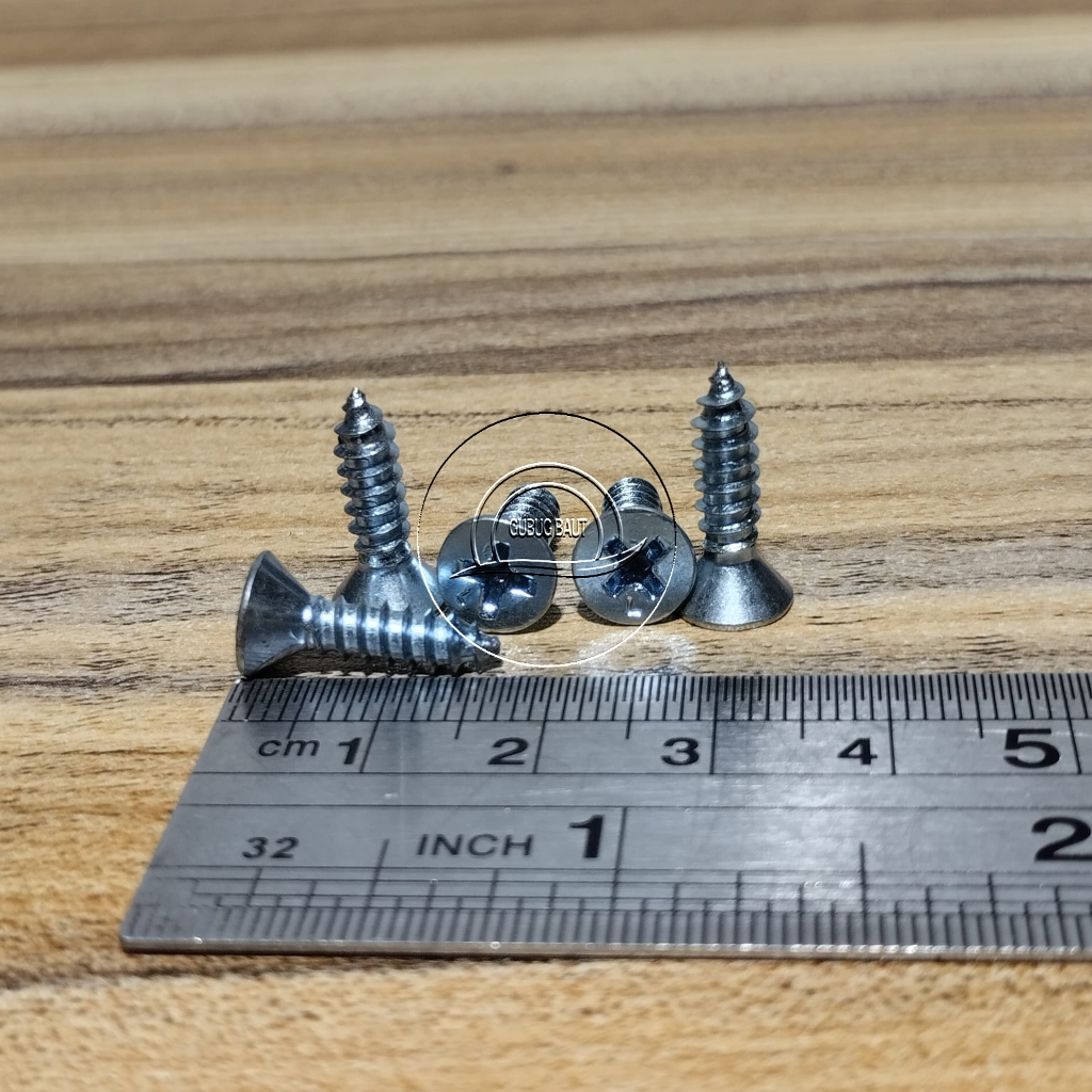 Jual SEKRUP FH FAB PANJANG 1,5CM 8X5/8 SKRUP F+AB TAPPING TAPING SCREW ...