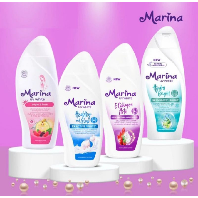Jual MARINA UV WHITE 185 ML / Hand Body Marina | Shopee Indonesia