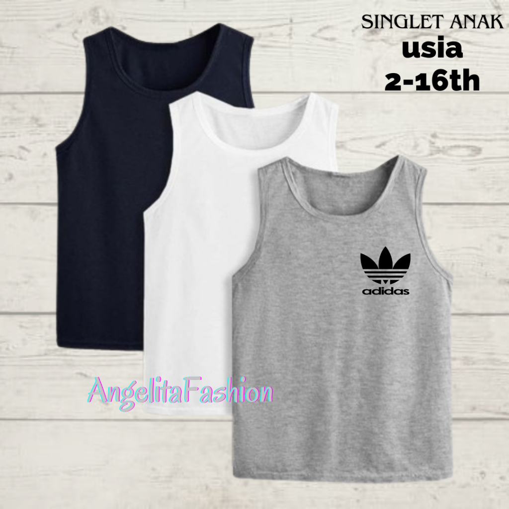 Jual singlet anak Laki Laki Perempuan Ad Ideal Usia 2-16 Tahun Cowok ...