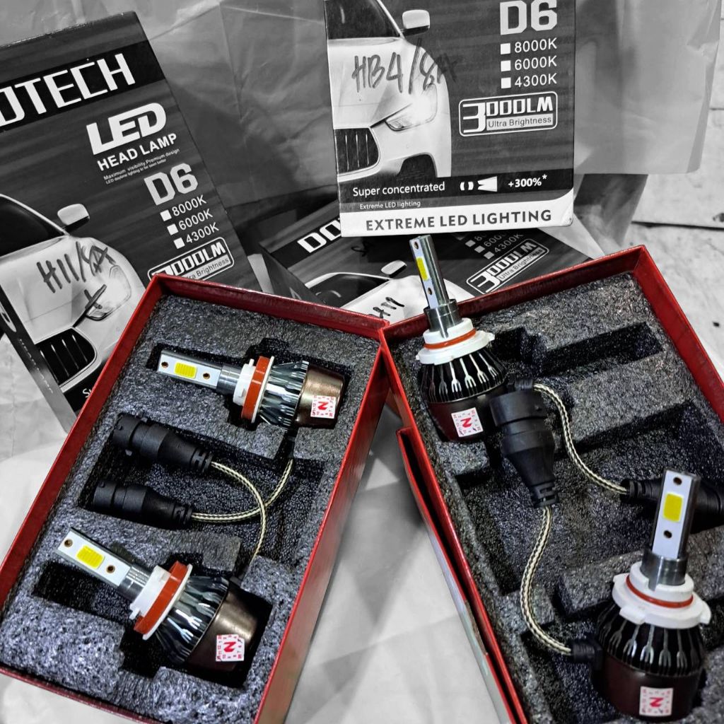 Jual Dotech LED Headlamp Mobil H11 HB3 HB4 3000LM Warna Putih Lampu LED ...