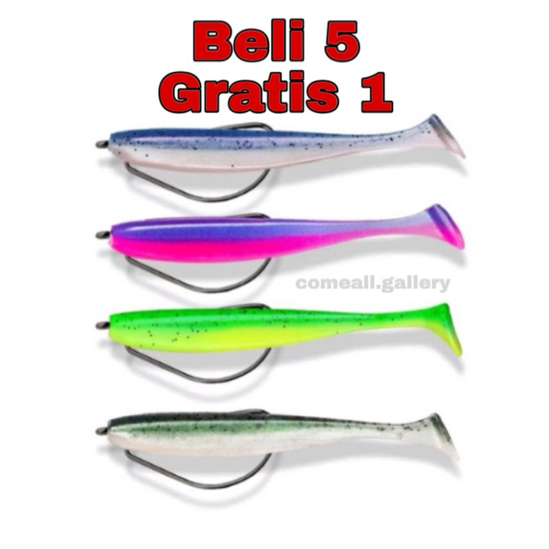 Jual SOFT LURE 7cm/2g + WORM HOOK #1 Umpan Pancing Casting Gabus Toman ...