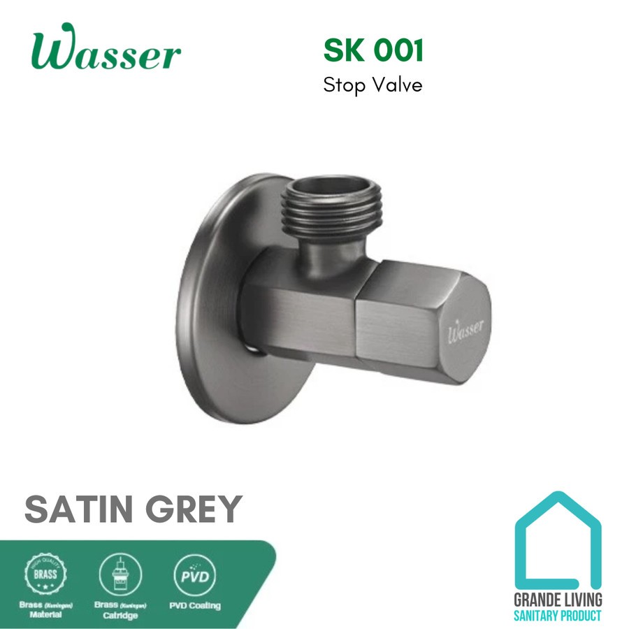 Jual Wasser Hexagonal Stop Valve 1-Way Stop Kran SK001 Satin Grey | Shopee Indonesia