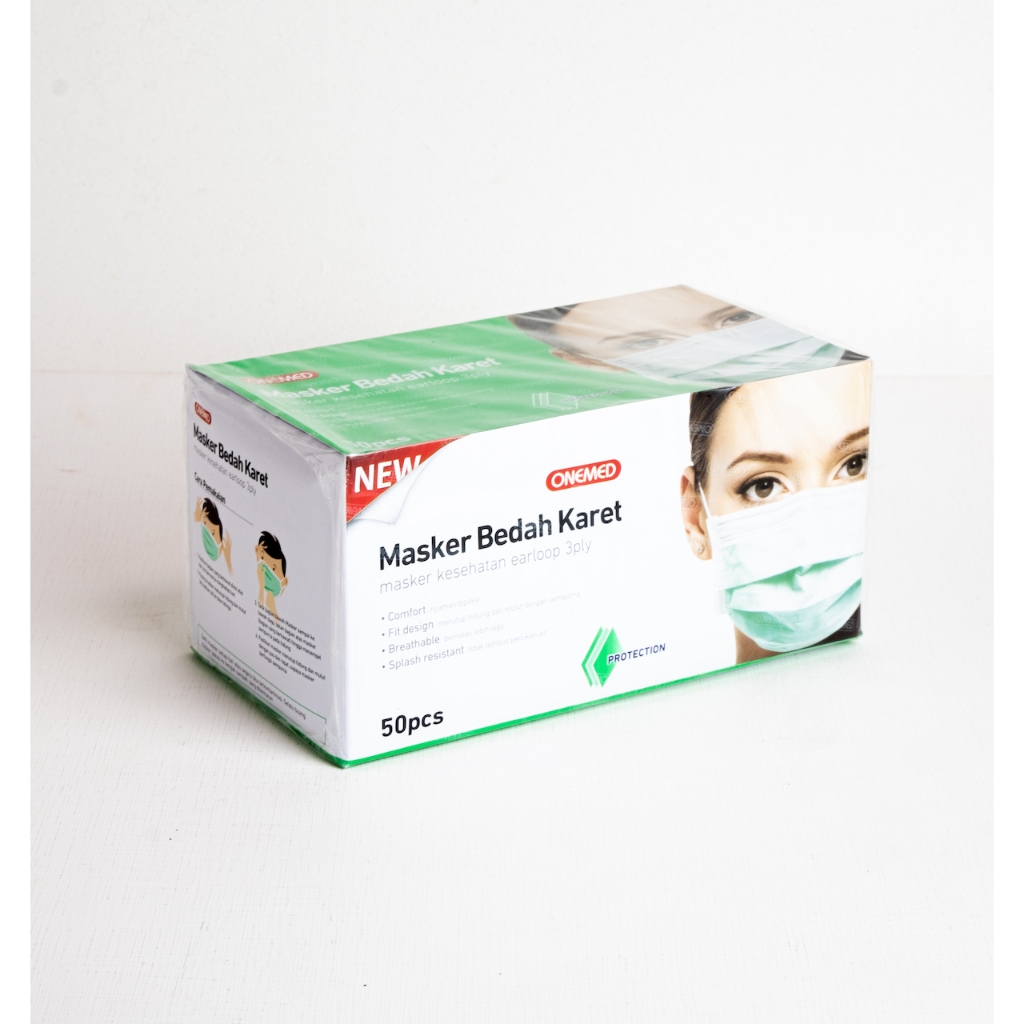 Jual Masker Earloop OneMed 3 ply / 1 box isi 50 pcs | Shopee Indonesia