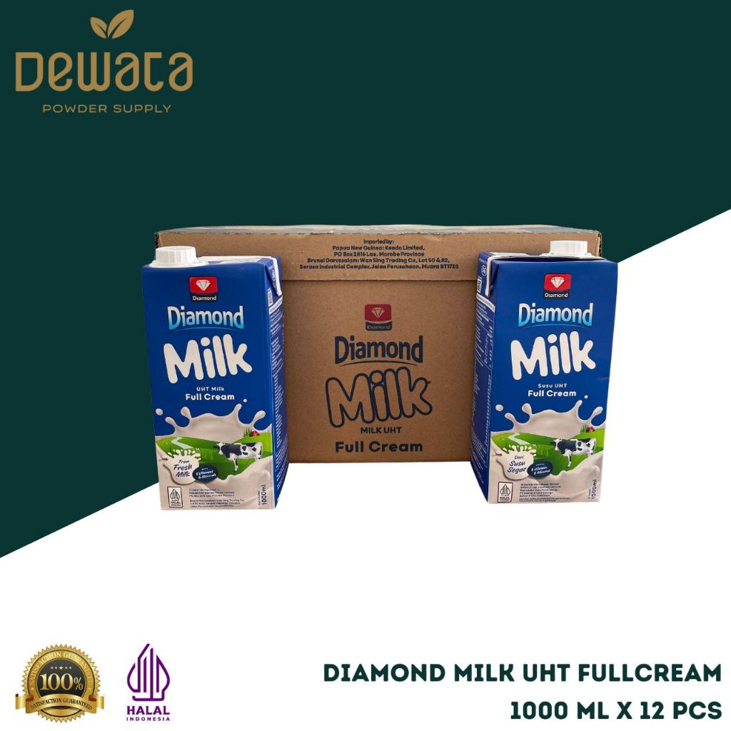 Jual Diamond Milk Uht Full Cream 1000 ml ( 1 Dus x 12 Pcs ) | Shopee Indonesia