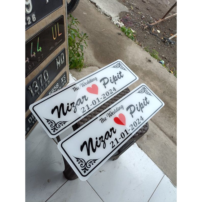 Jual Plat Wedding Plat Pernikahan Akrilik Ukuran 46 x 14 | Shopee Indonesia