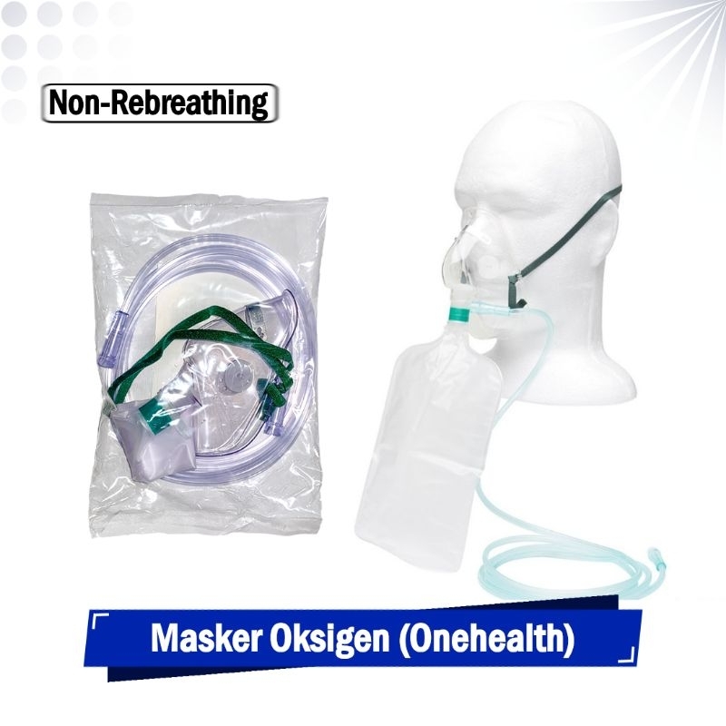 Jual Oxygen Mask Non Rebreathing Adult OneHealth Masker Oksigen Dewasa ...