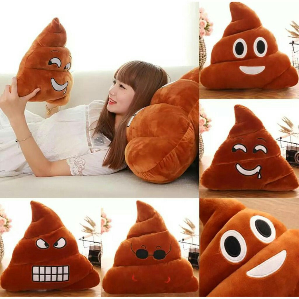 Jual Mainan Boneka Bantal Eek Poop Emoticon Marah Senyum Ngiler Boneka ...