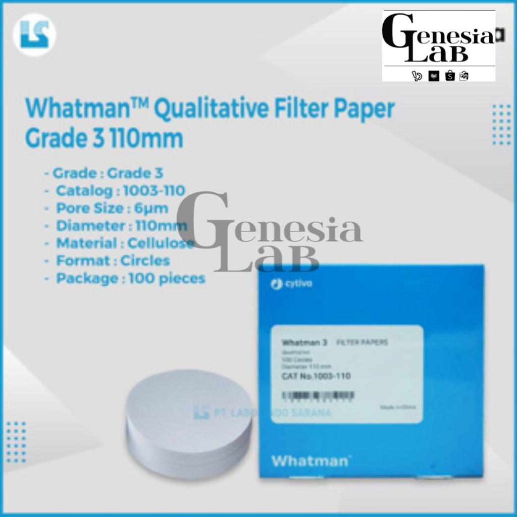 Jual Filter Paper / Kertas Saring Grade 3, 110 mm, Whatman 1003-110 ...