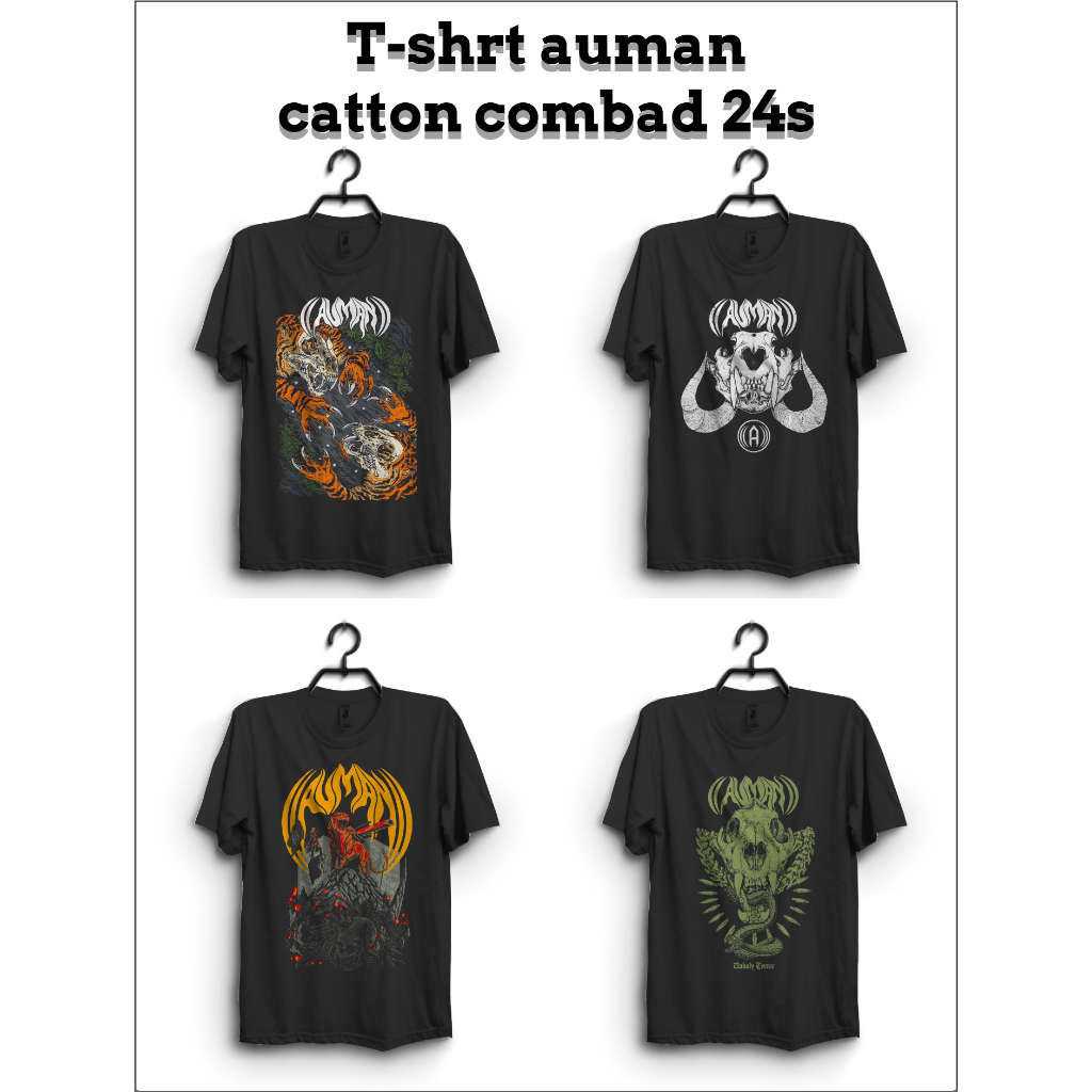 Jual kaos AUMAN band lokal tshirt band White Cotton combad tebal 24s ...