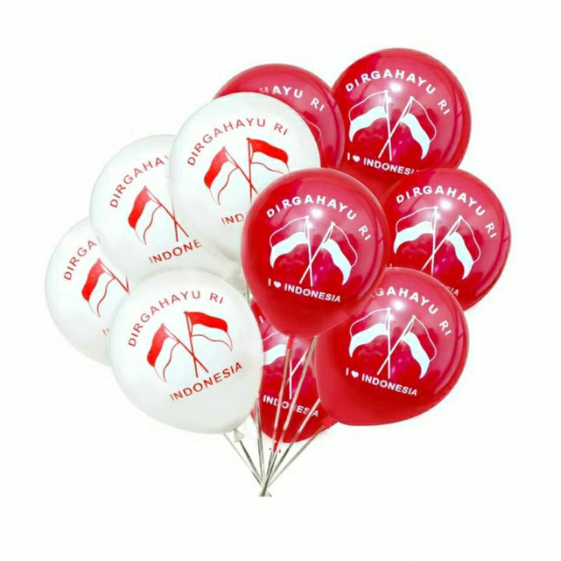 Jual Balon Merah Putih Logo Bendera / Balon Merah Putih Polos / Balon ...