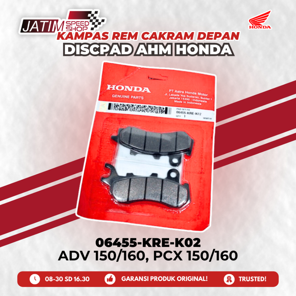 Jual Honda AHM Kampas Rem Cakram Discpad Disc Pad Dispet 06455-KRE-K02 ...