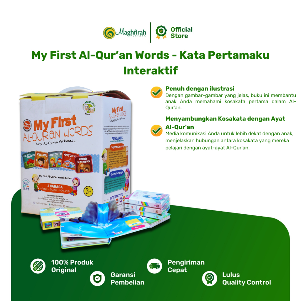 Jual Buku Belajar Membaca 100 kata My First AlQuran Words 2 Buku ...