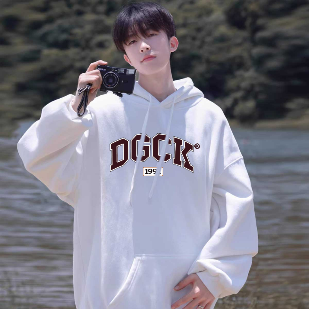 Jual NASA IDOL Jaket Sweater Hoodie Boxy Pria Oversize Putih Lengan ...