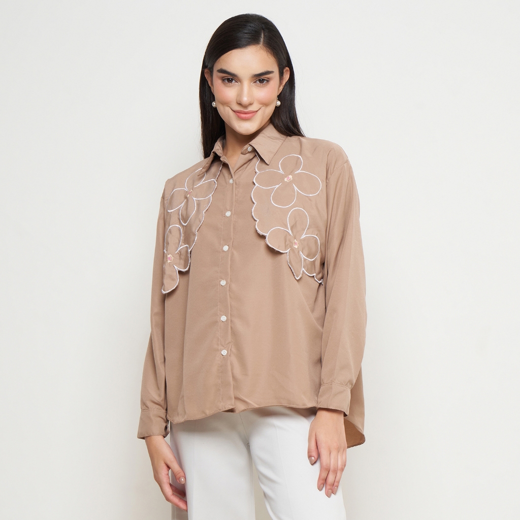 Jual UCME STUDIO - Fleur Oversized Shirt / Blouse Casual Lengan Panjang ...