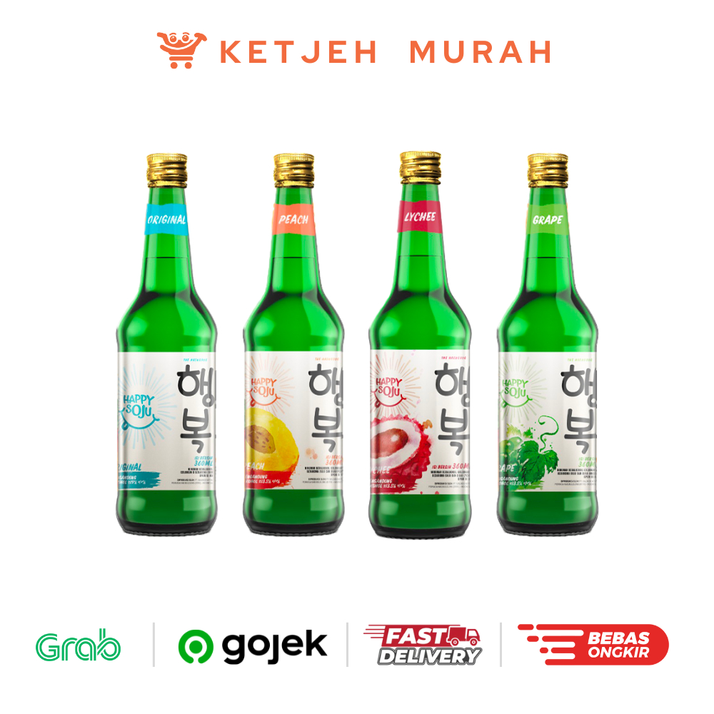 Jual Happy Soju Rasa Original / Green Grape Anggur Hijau / Lychee Leci ...