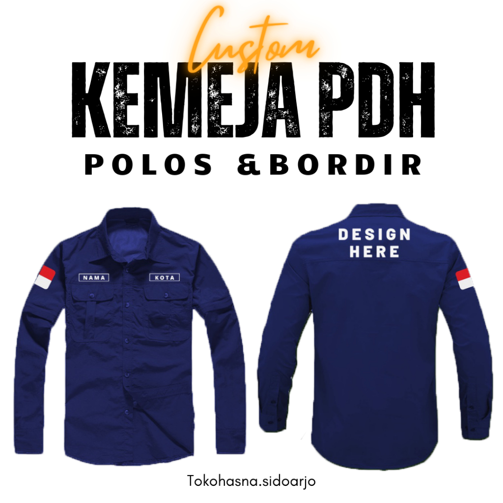 Jual KEMEJA BORDIR CUSTOM - KEMEJA SERAGAM BORDIR CUSTOM - KEMEJA PDH CUSTOM MURAH - KEMEJA PDL ...