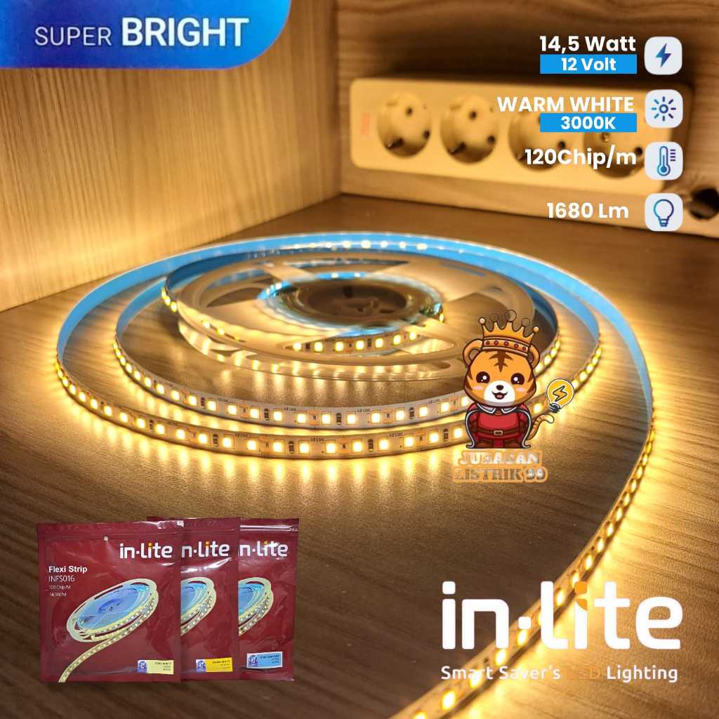 Jual FLEXI STRIP LIGHT INLITE 120 CHIP/M 14.5 W/ M IP20 DC 12V INFS016 ...