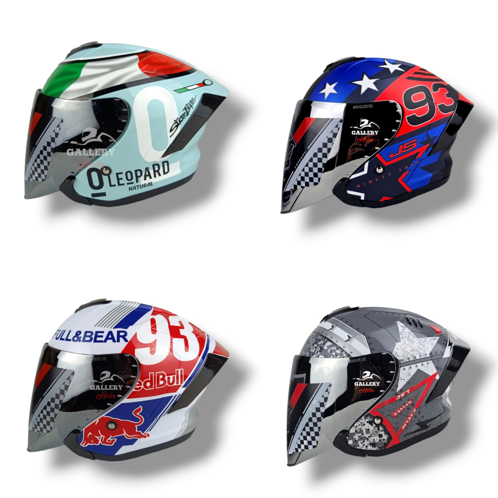 Jual JS ARMOR MOTIF / HELM HALF FACE SNI SINGLE VISOR | Shopee Indonesia