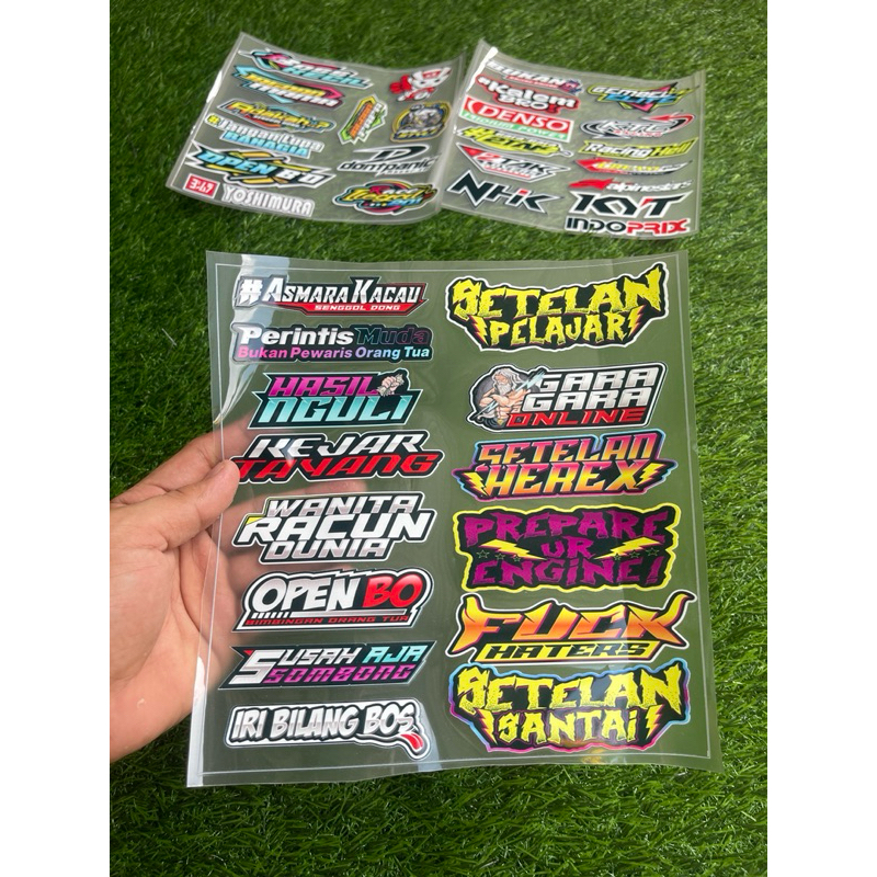 Jual Stiker Pack Kata Kata Bahan Transparan / Sticker Pack Racing / Sticker pack hits/ Sticker ...