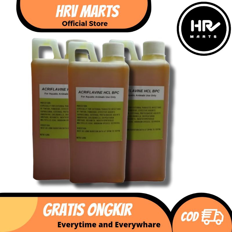 Jual Obat Kuning Acriflavine Ikan Hias Koi Koki Anti Jamur 1 Liter ...