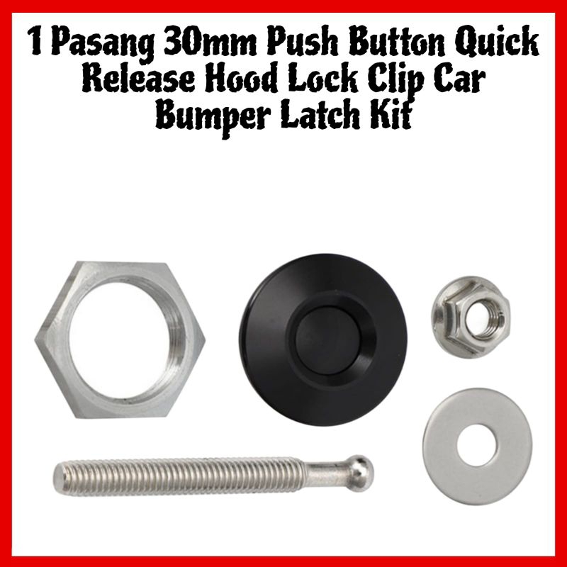 Jual 1 Pasang 30mm Push Button Quick Release Hood Lock Clip Car Bumper ...
