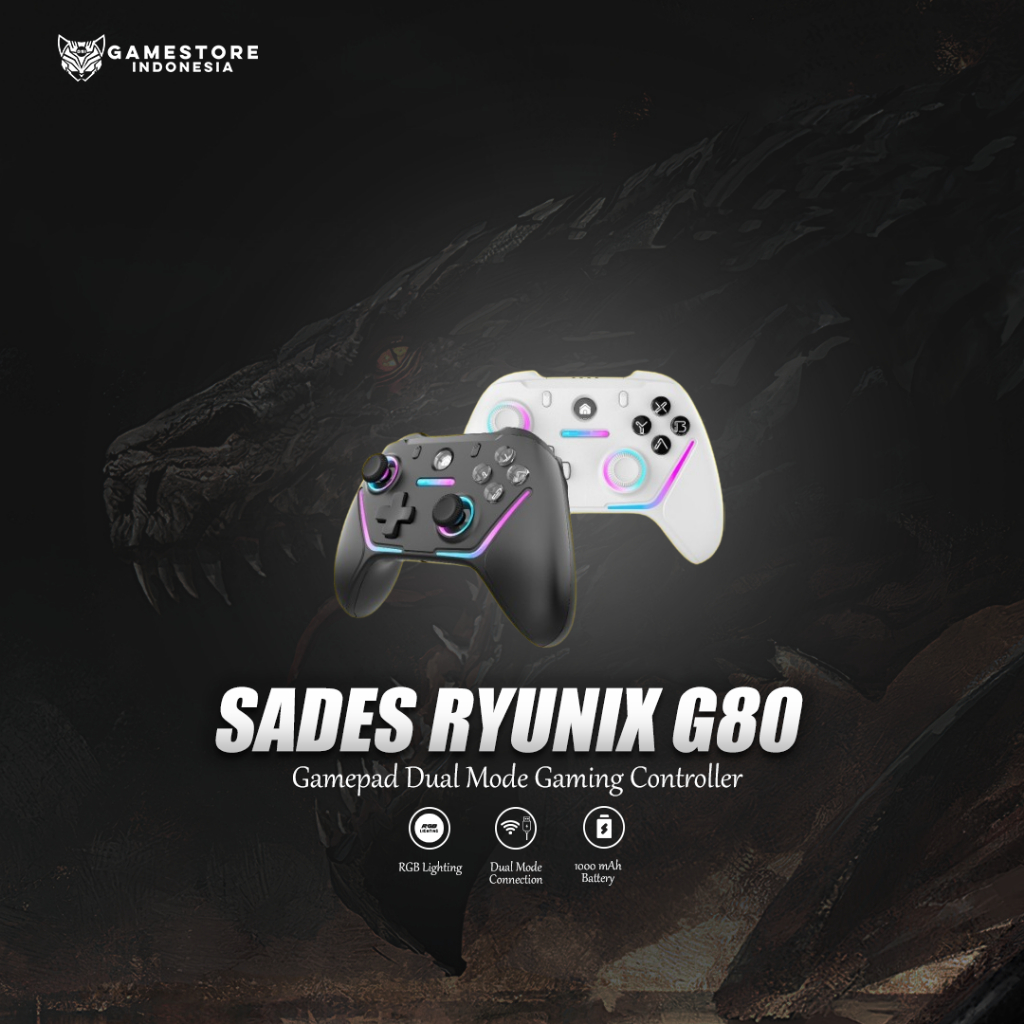 Jual Sades Ryunix G80 Gamepad Hall Effect Dual Mode Gaming Controller | Shopee Indonesia