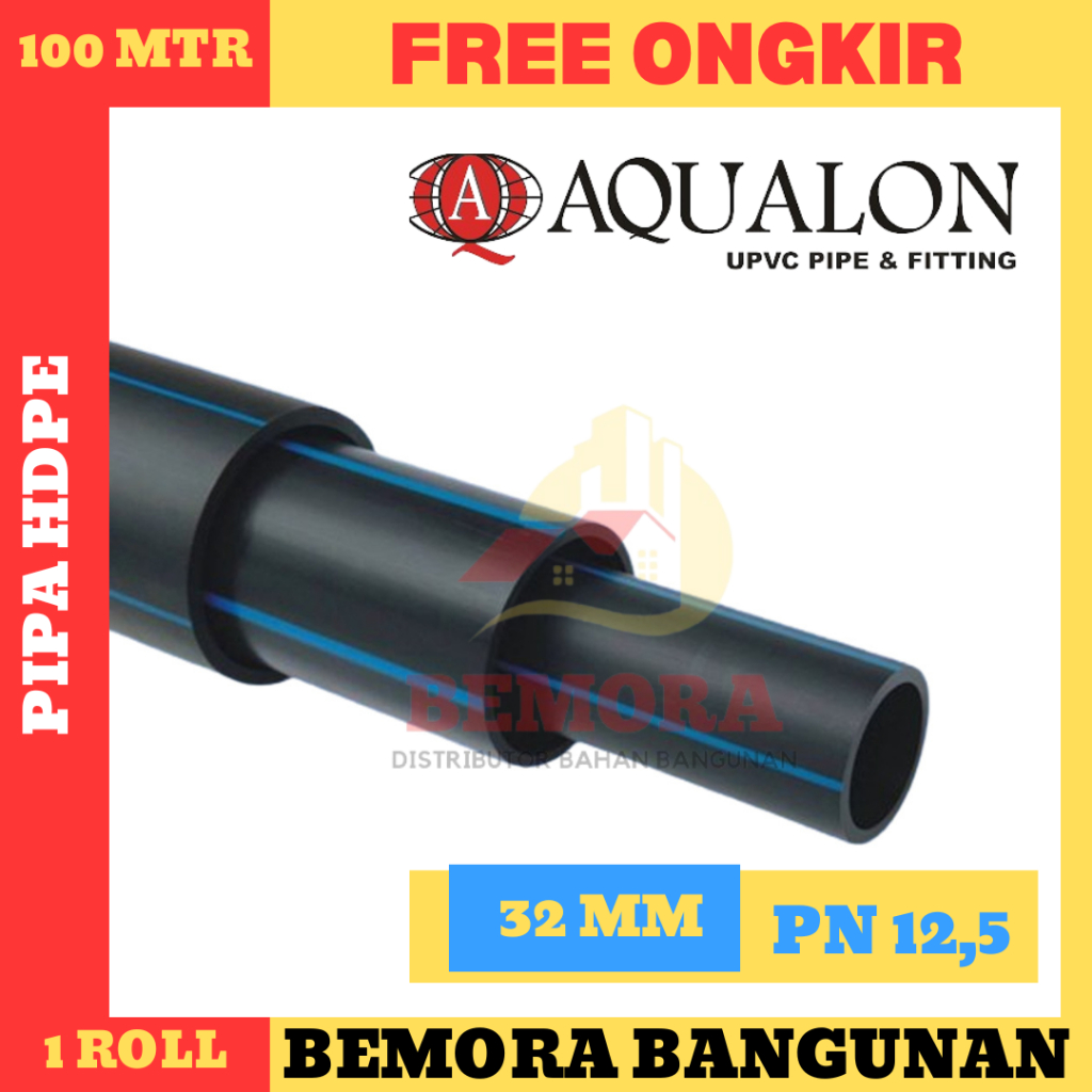 Jual Pipa Hdpe 32 mm pn 12.5 Aqualon SNI 1 Roll 100 meter (free ongkir jabodetabek) | Shopee ...