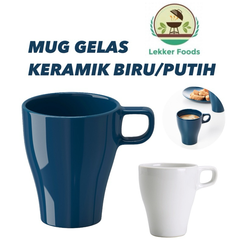 Jual Gelas Mug Keramik Biru / Putih Fargrrik 250 ml | Shopee Indonesia