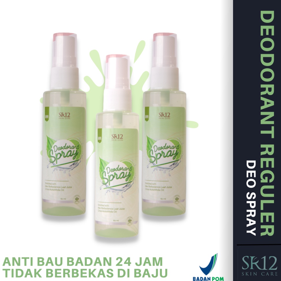 Jual SR12 DEODORANT SPRAY REGULER HERBAL SR12 Tanpa Alkohol Deodoran ...
