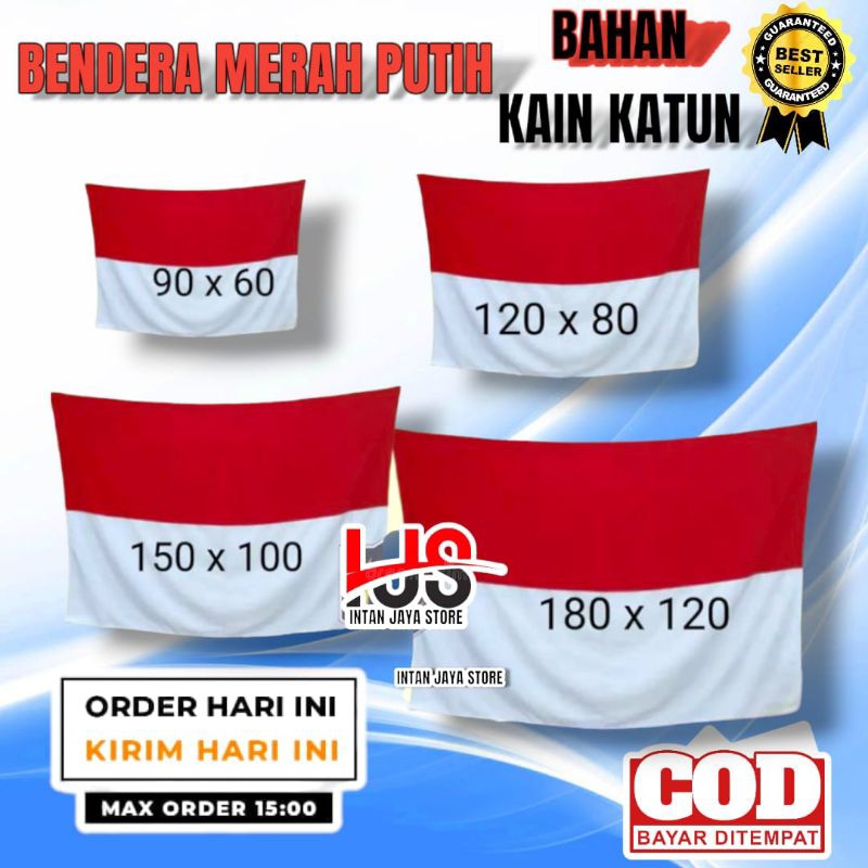 Jual Bendera Merah putih Kain Katun Tebal/Bendera Indonesia | Shopee ...