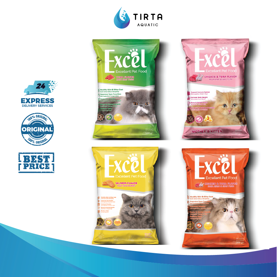 Jual Excel Cat Dry Food - Makanan Kering Kucing 500g | Shopee Indonesia