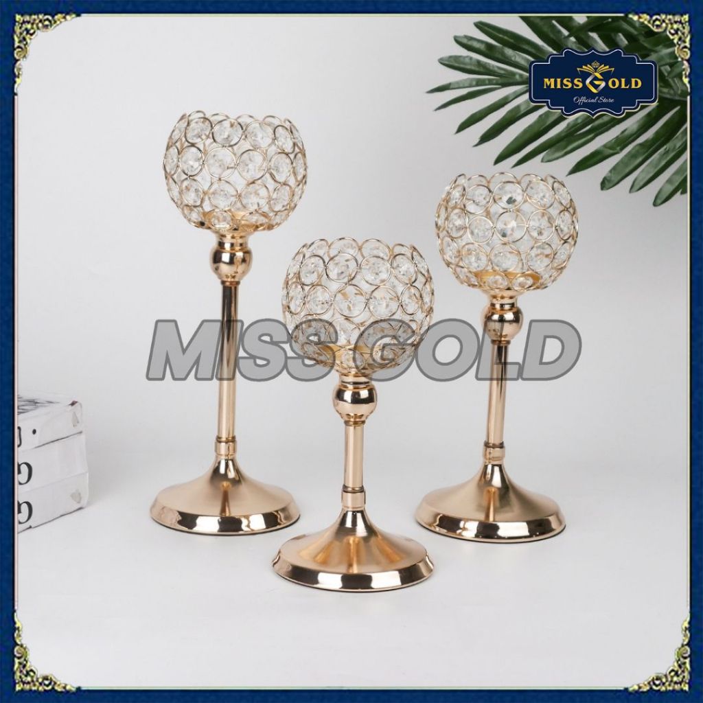 Jual WADAH LILIN 3 HEIGHT CANDLE HOLDER BULAT 30CM ROMANTIS BENTUK ...