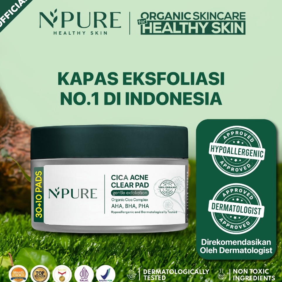 Jual KODE W56H EXFO PADNPURE Acne Clear Pad Cica Kapas Eksfoliasi Kulit ...