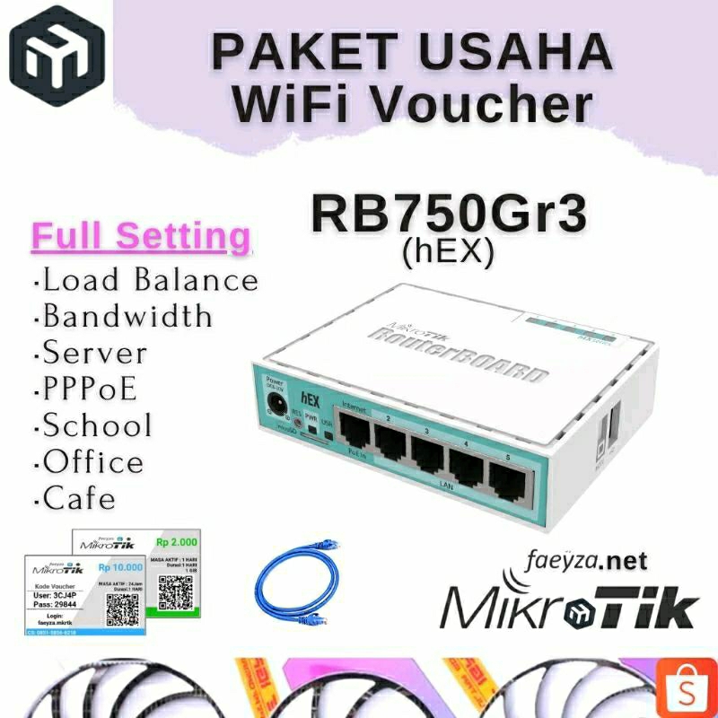Jual MikroTik RB750Gr3 Full Setting Hotspot Voucher PPPoE Server Loadbalance | Shopee Indonesia