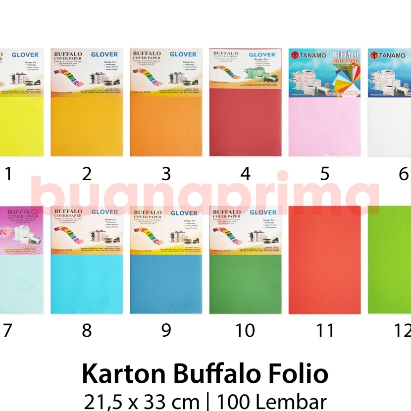 Jual Murah Karton Buffalo Folio Kertas Jeruk F4 Warna Kuning PU Merah ...