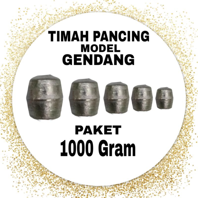 Jual Paket 1000 Gram | 1 Kg Timah pemberat pancing ikan tipe Gendang ...