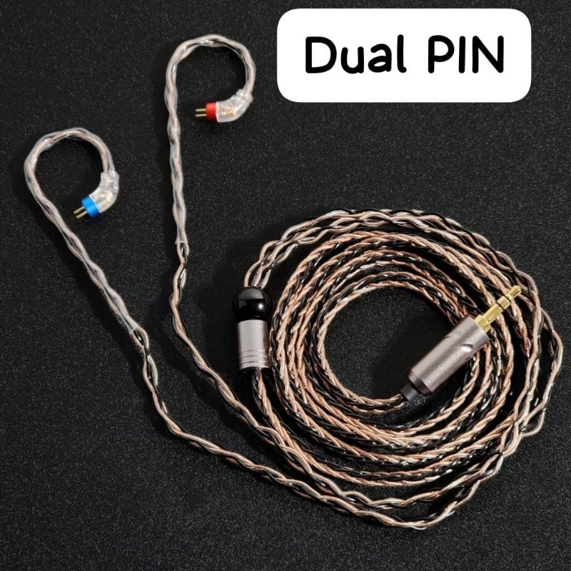 Jual Kabel Headset 8 Kepang Dual Pin T1 1.2M 3.5mm Jack Stereo Non Mic ...