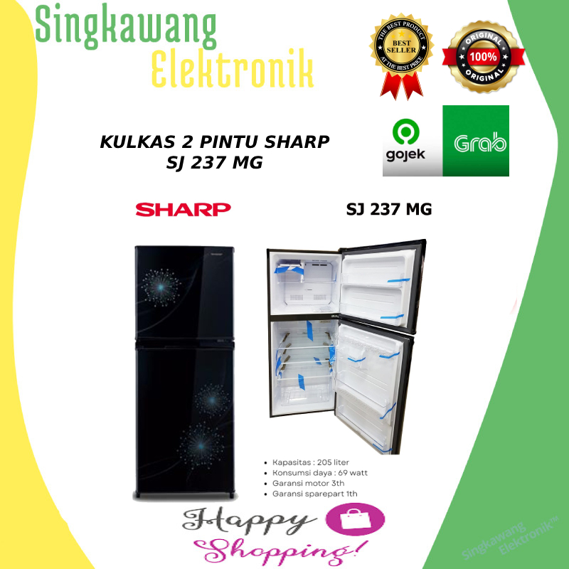 Jual KULKAS 2 PINTU SHARP SJ 237 MG | Shopee Indonesia