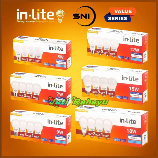 Jual INLITE PAKET LAMPU LED BELI 3 GRATIS 1 5W 7W 9W 12W 15W 18W VALUE ...